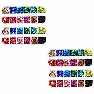 4 Boxes Nail Art Stickers Box Sets Flash Suit Nail Sequins Holiday Nail Stickers Nail Glitter Paillette Valentine Nail Glitter Shinning Nail Sequins Heart Nail Art Sequin 3D Body