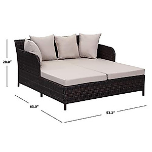 Safavieh Outdoor Collection August Titanium & Sand Daybed