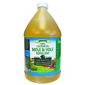 Nature’s MACE Mole & Vole Repellent 1 Gallon Castor Oil Concentrate/Covers up to 20,000 Sq. Ft. / Keep Moles and Voles Out of Your Lawn and Garden/Safe to use Around Home & Plants Guaranteed
