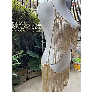 Allison Jennie Women's Sexy Suit Body Chain (010-Gold Colour)