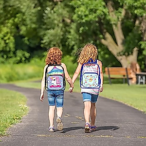 Amlion Custom Clear Backpack with Name Personalized Transparent Backpacks,Customized Logo Photo Clear PVC Backpacks Heavy Duty for College Workplace Travel Sports(Blue Photo)
