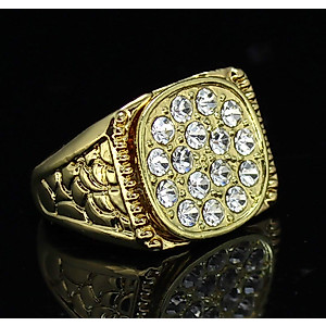 Classy Nugget Design 14k Gold Tone AAA Cz Hip Hop Pinky Ring (9)