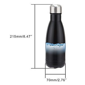 GOOFIT Stainless Steel Water Bottle 500 ml,Double-Walled Vacuum Insulated Thermos Flask Keeps Cold Hot Drinks 10 Hours,BPA-Free，Drinking bottle with Lid for Children, Toddlers, School, Nursery Black