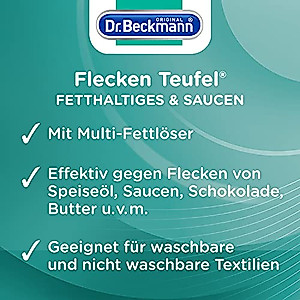 DR. BECKMANN Stain Devil: Fat, Oil & Sauces/Ketchup remover (50ml / 1.7fl oz Bottle)