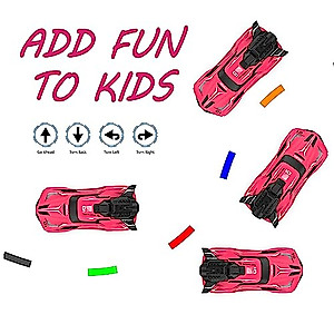 OLMURI Kids Remote Control Car, 1:24 RC Car Toys with Spray, 2.4Ghz LED Light Pink RC Drift Racing Car, Toys Car Gifts for Kis 6-12 and Girls