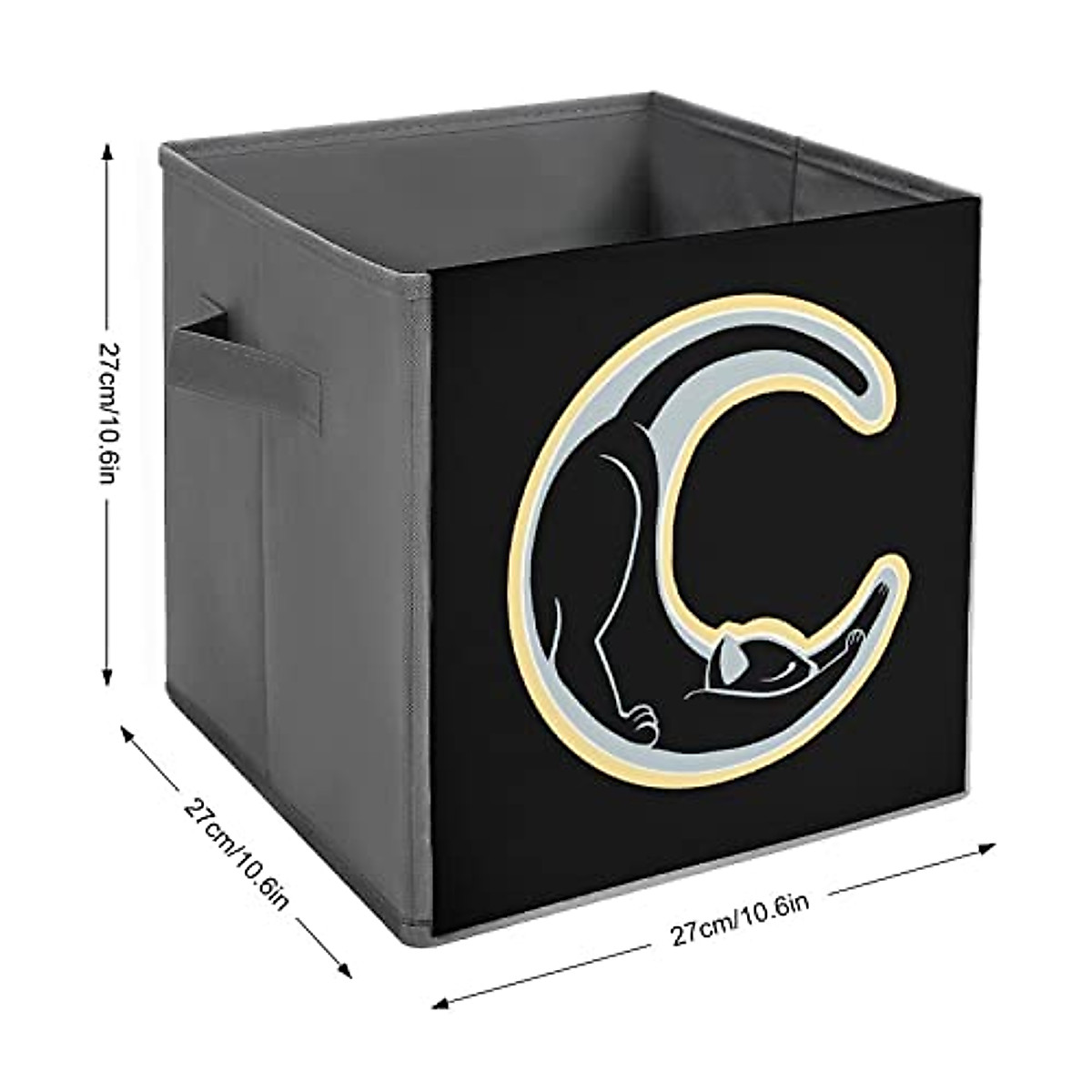 Moon Cat Large Cubes Storage Bins Collapsible Canvas Storage Box Closet Organizers for Shelves