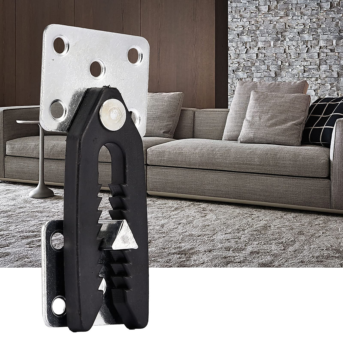 Carkio Sectional Couch Connector, 2 X Metal Sofa Joint Alligator Style Sectional Couch Connector