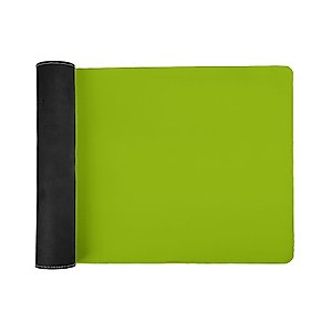 Large Mouse Pad Extended Gaming Mat, Lime Green White Non-Slip Rubber Desk Mat with Stitched Edges for Office Desktop, Computer Keyboard 16" x 36"