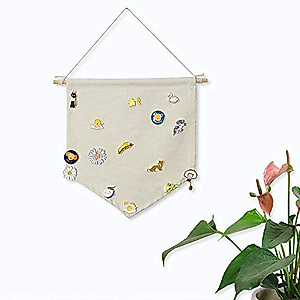 NX Garden 2pcs Pin Wall Display Banner Enamel Lapel Badge Flag Canvas Wall Banner Kids Room Decor Buttons Lapel Collection