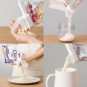 Yvey Food Clip Set, 2 Sizes, Flip-Up Chip Bag Clips for Airtight Food Storage, Durable Plastic Sealing Clips (Square)