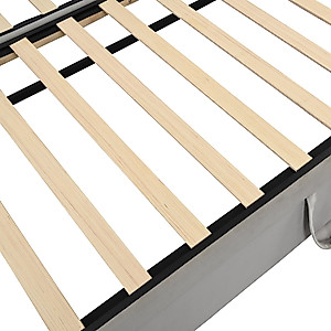 JIVOIT Twin to King Design Upholstered Daybed, Velvet Twin Size Upholstered Daybed with Extendable Trundle, Wooden Daybed Sofa Bed Frame with Wood Slats Support for Kids Teens (Gray 8)