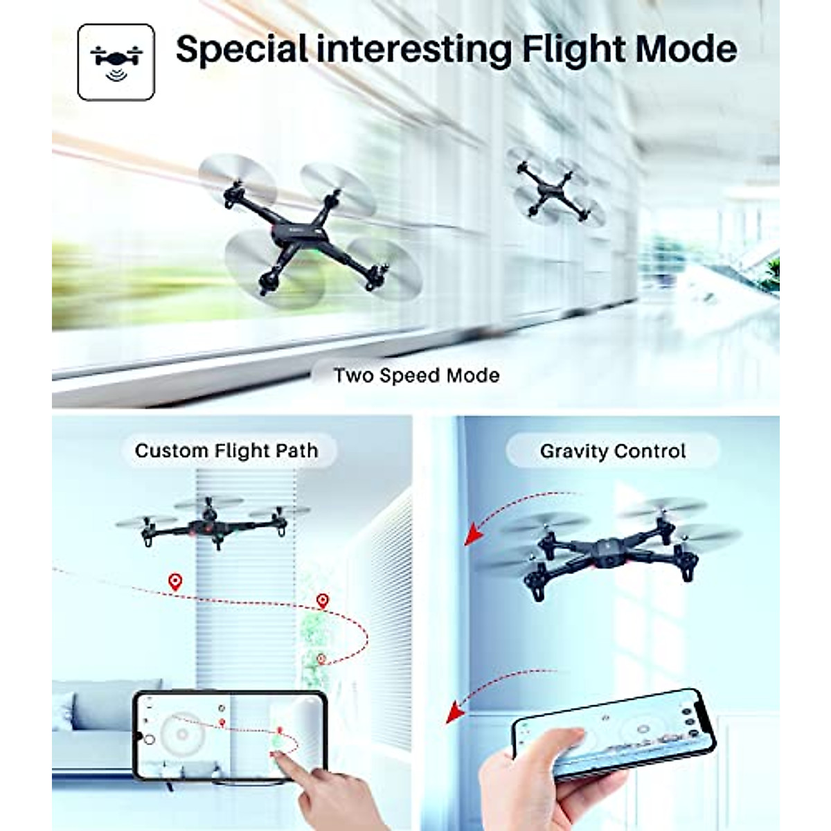 SYMA Drone with Camera 1080P HD FPV Cameras Remote Control Toys RC Quadcopter Helicopter Gifts for Boys Girls Adults Beginners with Altitude Hold, Headless Mode, One Key Start, 3D Flips 2 Batteries