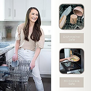 Little Keegs Baby Feeding Set - Baby Must Haves Gift Set - Baby Led Weaning Supplies - Toddler Silicone Feeding Set - Suction Baby Bowl, Bib, Snack Cup, Utensils, Baby Plate Set of 8 (Beige)