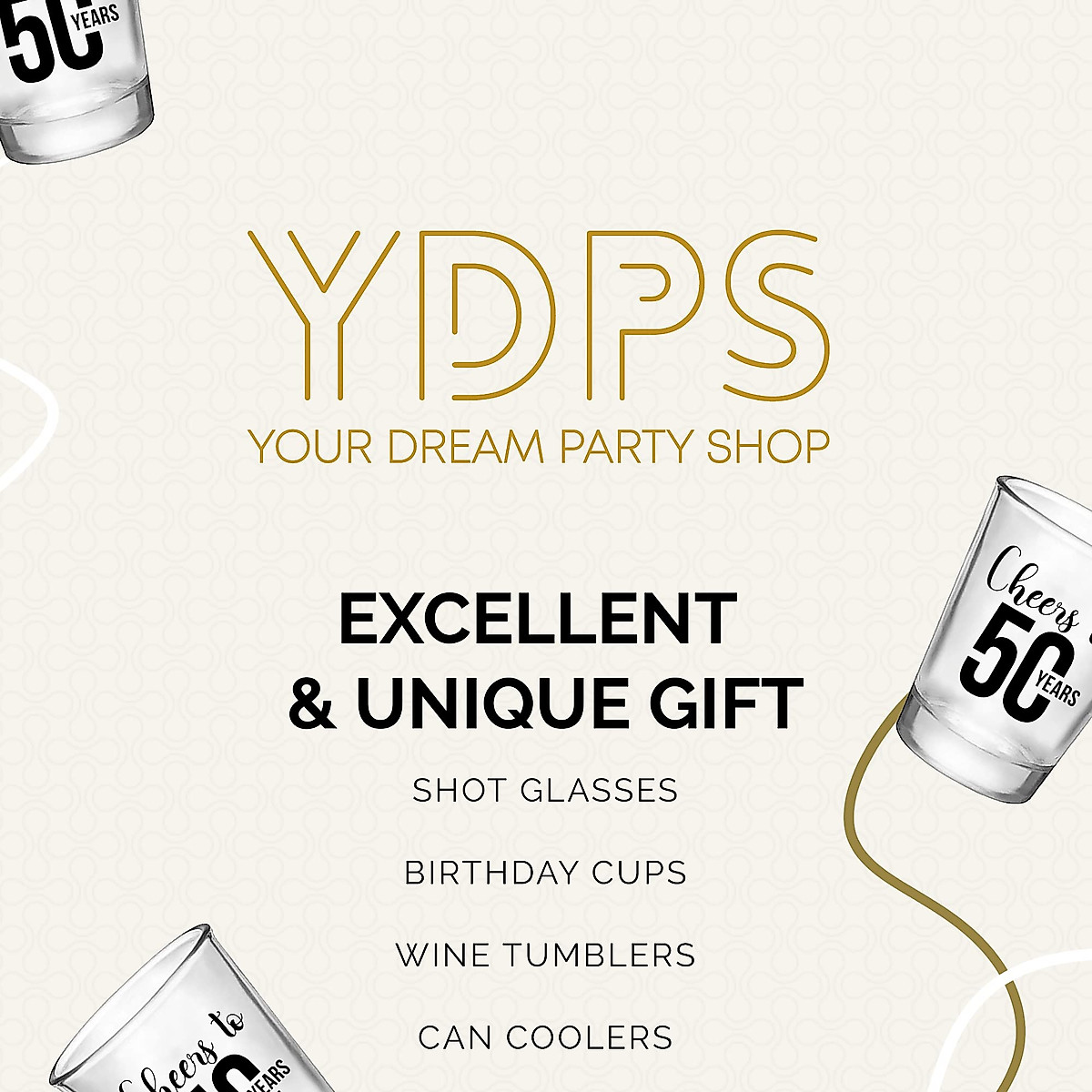 Cheers to 50 Years - 12 50th Birthday Shot Glasses - 1.75oz Black and Clear 50th Birthday Party Favors For Guests - 50th Birthday Decorations For Men or 50th Anniversary Party Favors