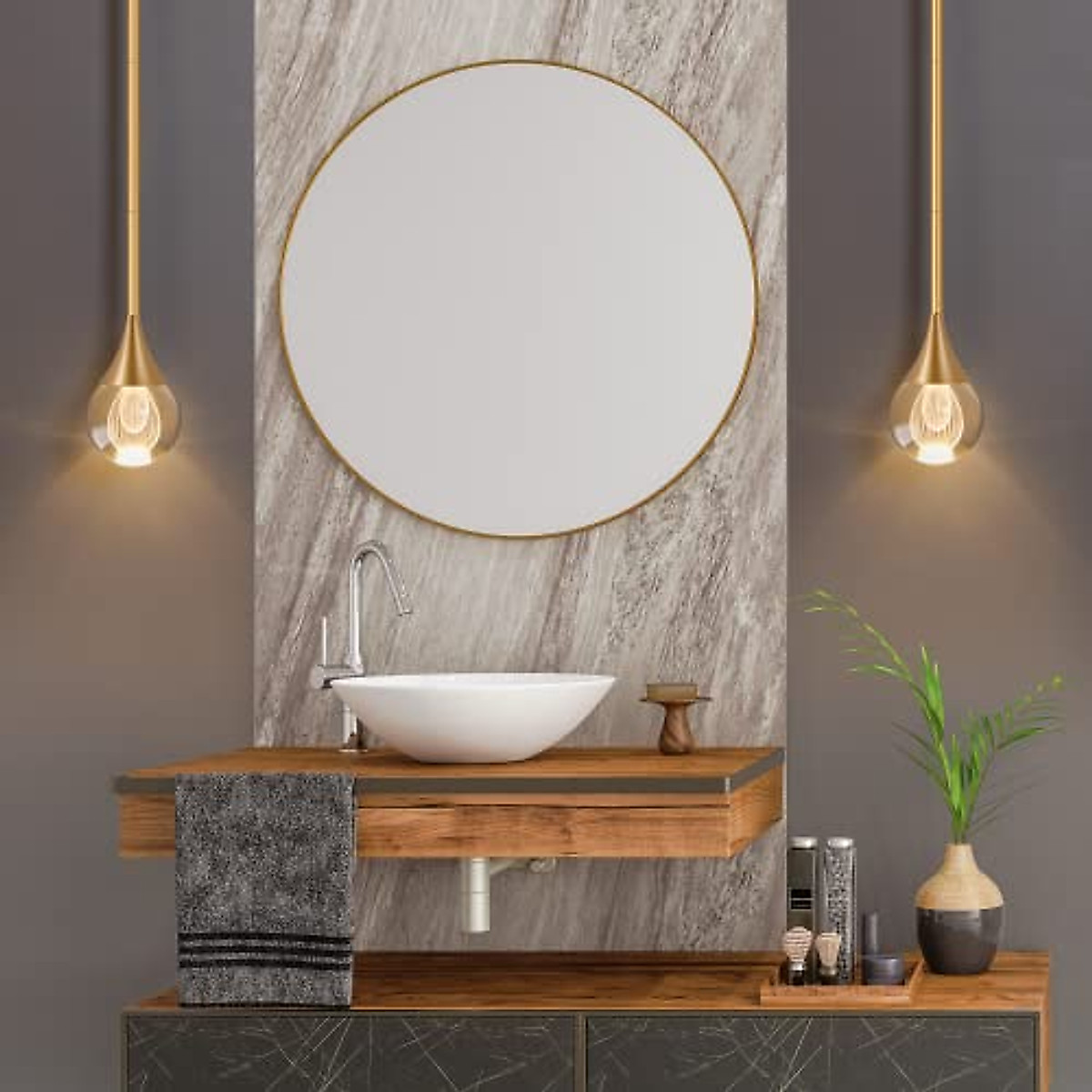 PARTPHONER LED Crytal Pendant Light, 1-Light Gold Hanging Light Fixture with Brushed Brass Finish, Mini Glass Globe Teardrop Pendant Lighting for Kitchen Island Dining Room Bedroom Bar