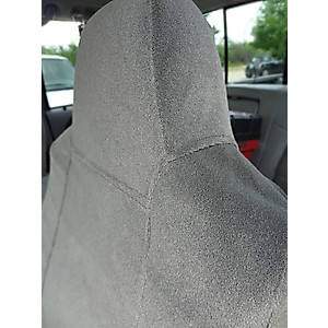 Durafit Seat Covers for 2001-2007 F250-F550 Custom-Fit Ford Seat Covers (40/20/40 Bench with Molded Headrests F58 X1/X7) | Ford Bench Seat Covers for Trucks | Black/Gray