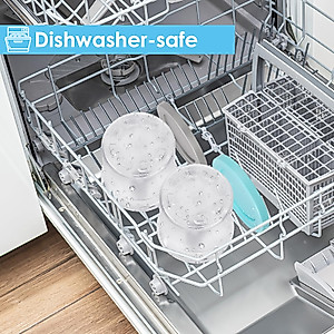 Widousy 4 Pcs Ice Cream Pints Cup, Creami Pints with Lids, Compatible with NC300, NC301 AMZ Series Ice Cream Makers, Color Lids (Blue, Pink, Green, Grey