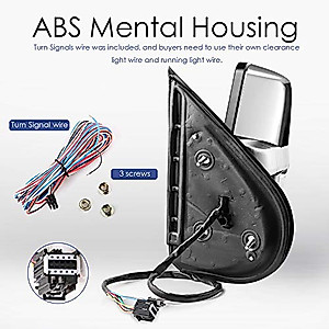 MOSTPLUS Power Heated Chrome Towing Mirrors Compatible for Chevy Silverado Suburban Tahoe GMC Serria Yukon 2008-2013 w/Swichback Sequential Turn light, Clearance Lamp, Running Light(Set of 2)