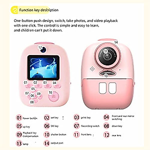 MIANHT Instant Print Digital Camera - Kids Digital Camera, Ink Free Printing 1080P Video Camera, 26MP Digital Camera for Kids, with 32GB SD Card, Color Pens, Print Papers