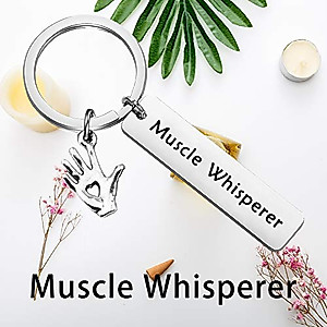 ENSIANTH Massage Therapist Gift Muscle Whisperer With Healing Hand Charm Keychain Gift For Licensed Massage Therapist (Massage Therapist Keychain)