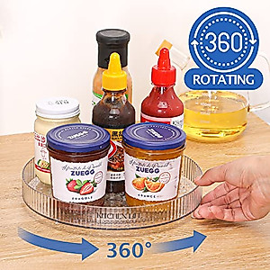 Lazy Susan Turntable - 4 Pack Lazy Susan Organizer for Cabinet, Kitchen, Pantry,Table, Fridge, Bathroom, Countertop, Vanity, 9 Inches, Clear
