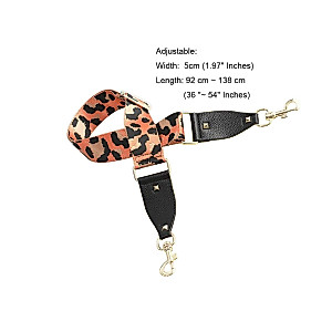 Reason Charm 1.97" Wide Strap Adjustable Crossbody Bag Strap Replacement All-Match Canvas Strap Purse Strap Handbags Strap (Orange)