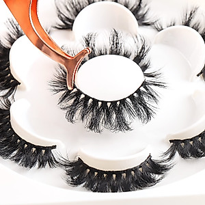 BEFACL Fluffy False Eyelashes 18mm 20mm Fluffy Mink Lashes 6D Mink Eyelashes Natural Look Mink Lashes Faux Mink Strip 3D Lashes Pack 4 Pairs (BF02)