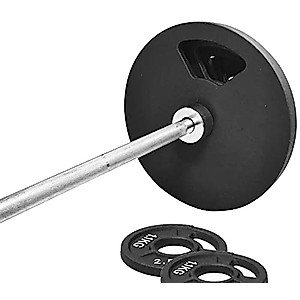 Signature Fitness Cast Iron Olympic 2-Inch Weight Plates Including 7FT Olympic Barbell, 325-Pound Set (280 Pounds Plates + 45 Pounds Barbell), Multiple Packages, Style #7