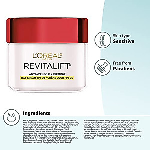 L'Oréal Paris Revitalift Anti-Wrinkle and Firming Face Moisturizer with SPF 25, Pro Retinol 2.55 oz