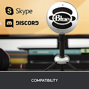 Logitech for Creators Blue Snowball USB Microphone for PC, Mac, Gaming, Streaming, Podcasting, Condenser Mic with Cardioid and Omnidirectional Pickup Patterns – Brushed Aluminum (Renewed)