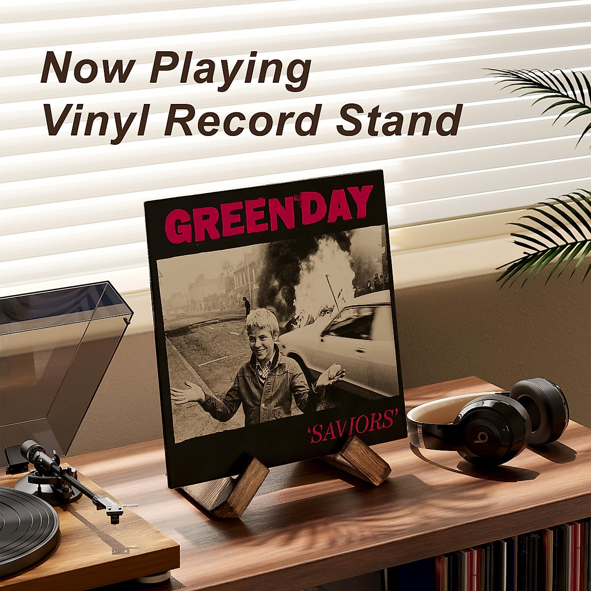 Now Playing Vinyl Record Stand, Premium Wood Retro Now Playing Record Holder, 1 Second Assemble Now Spinning Record Holder, Vinyl Records Albums, Wooden Vinyls Record Display, Magazine CD Holder