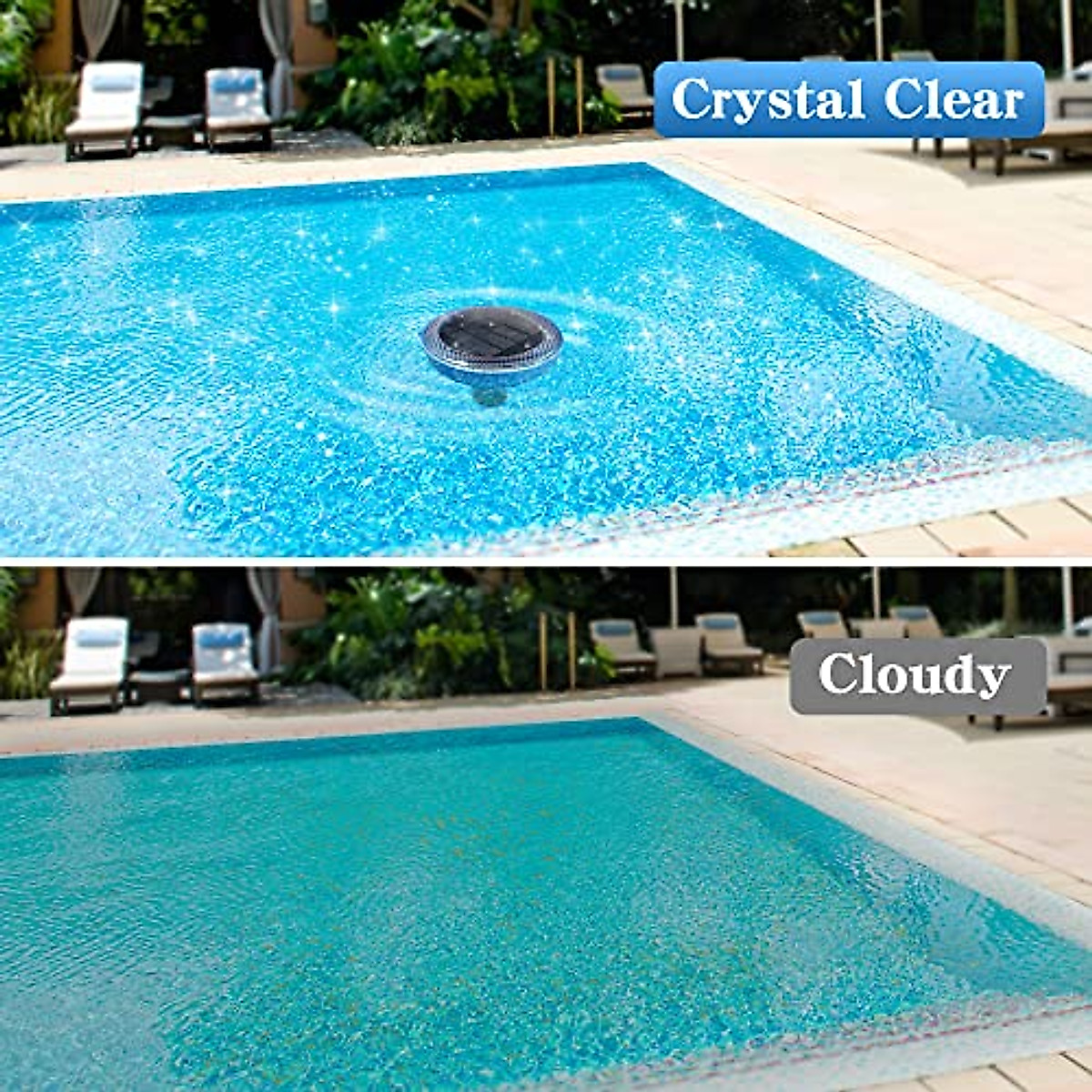 BLUE WORKS Solar Pool Ionizer - Pool Ionizer Solar Powered, Long Lasting Cooper Anode up to 32,000 Gallons, 85% Less Chlorine