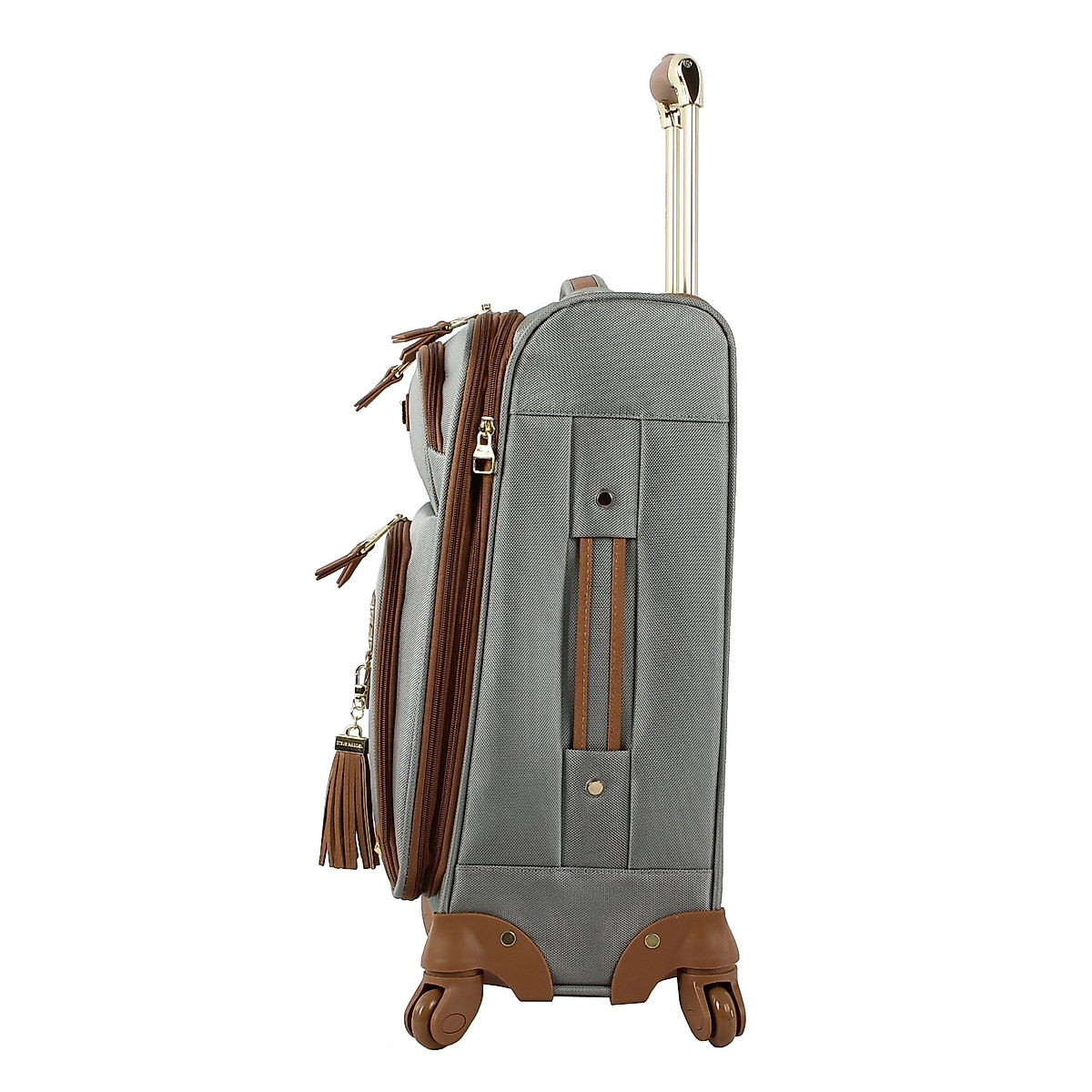 Steve Madden Unisex-Adult (Luggage only) Carry on Bag with Spinner Wheels, Harlo Gray, 21.5 inches