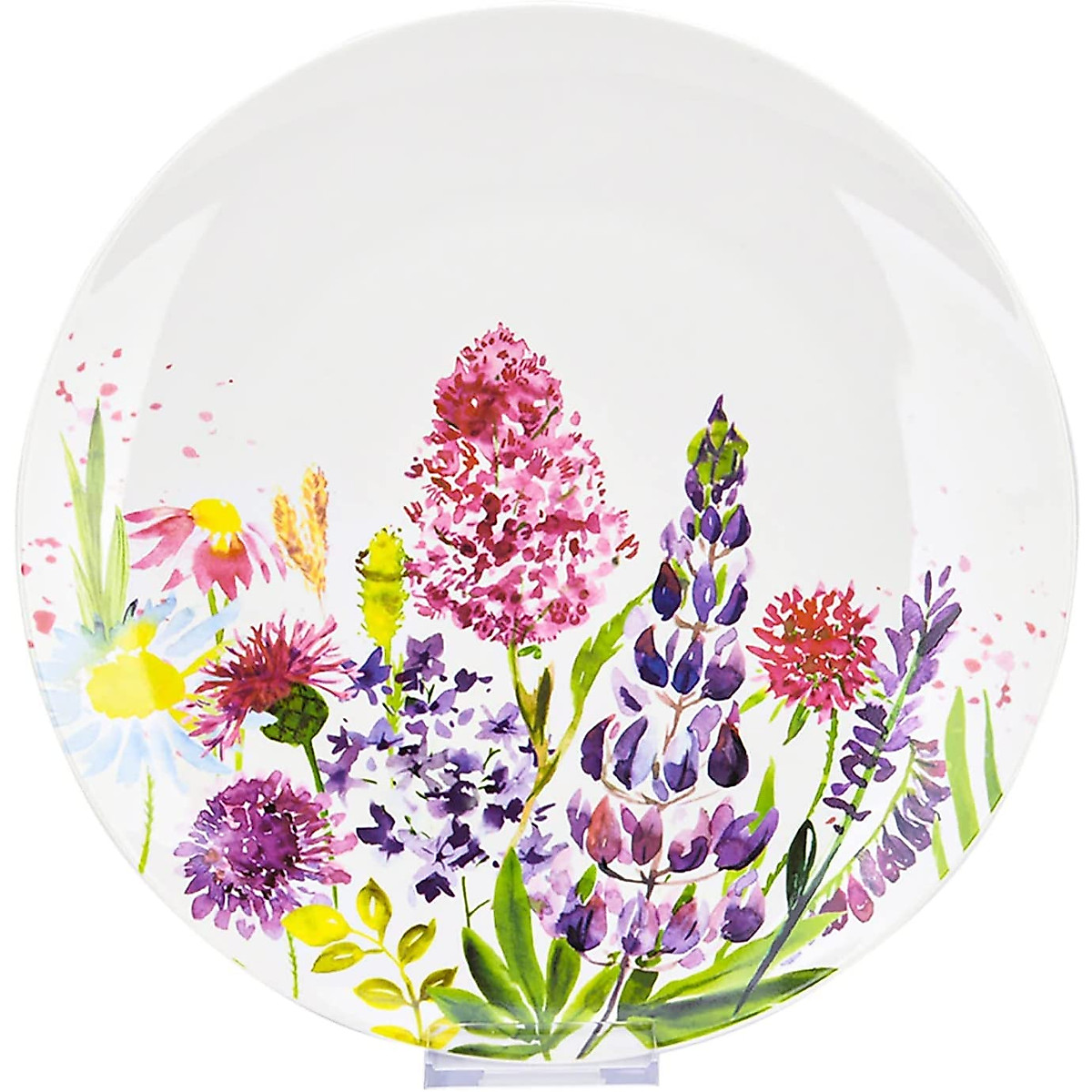 STP Porcelain J-217520 Dinnerware Set for 4, Lavender Fields, Bone China Porcelain, Dinner Plates, Bowls, Dessert Plates, Cups with Saucer, 20 pcs