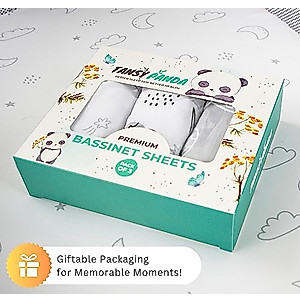 TansyPanda Bassinet Sheets for Halo Bassinest Swivel, Flex, Glide, Premiere and Luxe Series Sleeper, Pack of 3, 33 X 17 Inch, Ultra Soft, Snug Fit, Unisex Boys Girls, Gray White (Ocean Fish Theme)