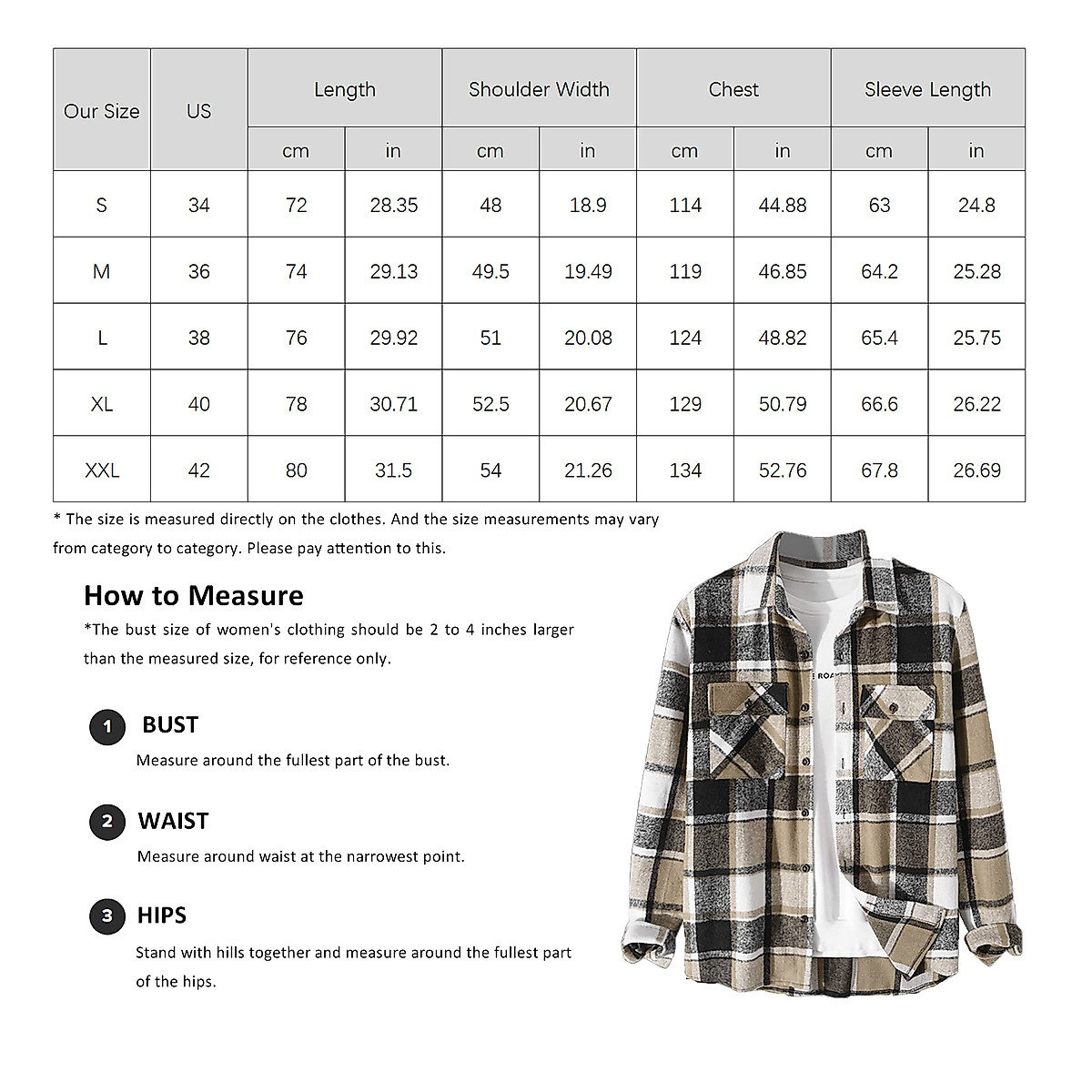 ZAFUL Men's Long Sleeve Flannel Plaid Shirt Jacket Casual Button Down Shacket Jackets (Coffee S)