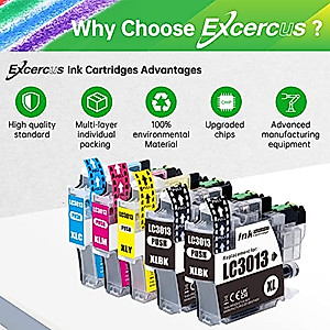 EXCERCUS 5 Pack Compatible Ink Cartridge Replacement for Brother LC3013 LC3011 LC-3013 High Yield Compatible with MFC-J491DW MFC-J497DW MFC-J895DW MFC-J690DW (2 Black,1 Cyan, 1 Magenta, 1 Yellow)