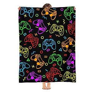 Gaming Blanket Gamer Gamepad Blankets Ultra Soft Flannel Throw Blanket Decor Bedding for Kids Boys Teen Men Adults 50"x40"