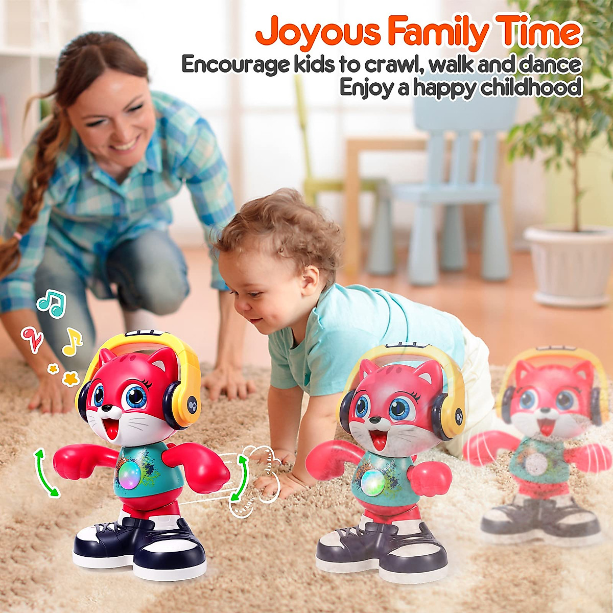 LUDILO Baby Toys 12-18 Months Interactive Dancing Cat Toddler Toys for 1 Year Old Boy Gifts Infant Baby Musical Toys for Toddlers 1-3 Early Educational Toy Birthday Gifts for 1 2 3 Year Old Boys Girls