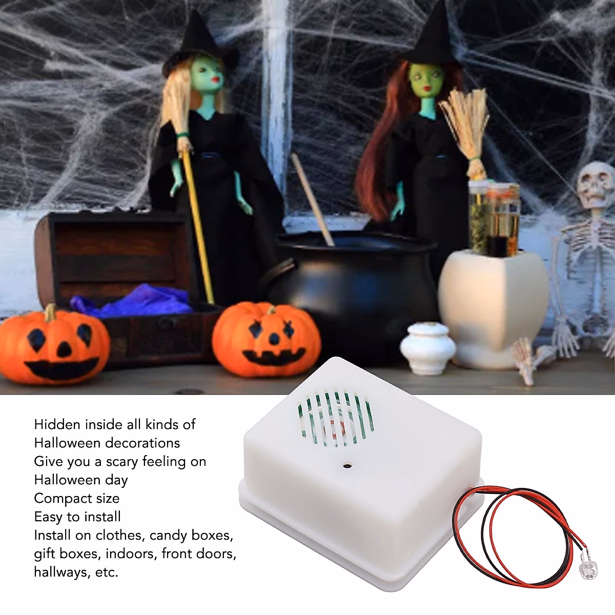 Mxzzand Halloween Sound Player Heavy Duty Compact Interesting Multipurpose Screamer Speaker Easy Installation Outdoor ABS
