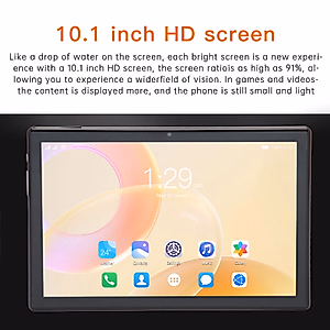 GLOGLOW Office Tablet, 6GB RAM 256GB ROM Octa Core CPU Student Tablet 7000mAh 10 Inch IPS Black Dual Camera for Study (US Plug)