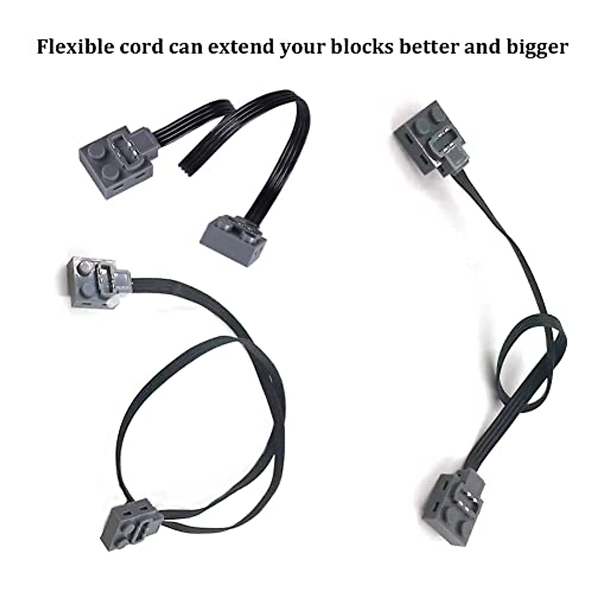 Power Functions Extension Wire Cord Connectors 19.69inch 50cm Compatible with legoeds MOC Motor 8886 8871 8870 LED Light Link Line 8869 Switch for Bricks Building Blocks Toy