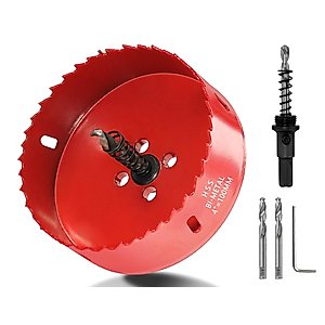 Luomorgo 100mm/4 Hole Saw, 1.4 inch Cutting Depth HSS Bi-Metal Hole Cutter for Wood Cornhole Boards Plastic Drywall & Metal Sheet