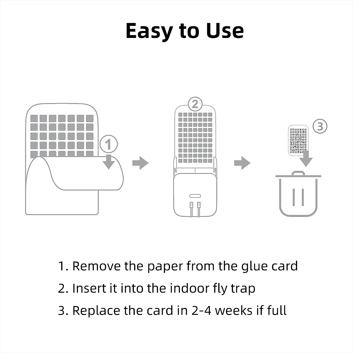 Kiwinurse Indoor Fly Trap Refill Glue Cards for UVLA1001 Indoor Fly Insect Trap - 10Pack, Single Sided Sticky