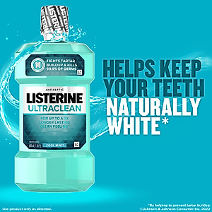 Listerine Ultraclean Oral Care Antiseptic Mouthwash with Everfresh Technology to Help Fight Bad Breath, Gingivitis, Plaque and Tartar, Cool Mint, 8.5 fl. oz (250 mL)