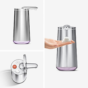 simplehuman pump Soap Dispenser, 9 oz. Rechargeable, Brushed