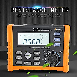 PM2302 Digital Resistance Meter Ground Earth Tester 0-4K ohm Insulation Tester Multimeter with LCD Backlight Display
