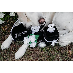 ZippyPaws Wedding Dog Toys - Wedding Ring Box Burrow, Gifts for Dog Couples, Fun Dog Engagement Toys for Photos, Rehearsals, After-Parties, and Wedding Gifts