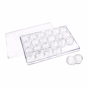 The Beadsmith Personality Case - Clear Storage Organizer Box, 9.5 x 6.4 inches - Includes 24 Small Containers with lids – 1.5 x 0.8 inches, Bead Holder