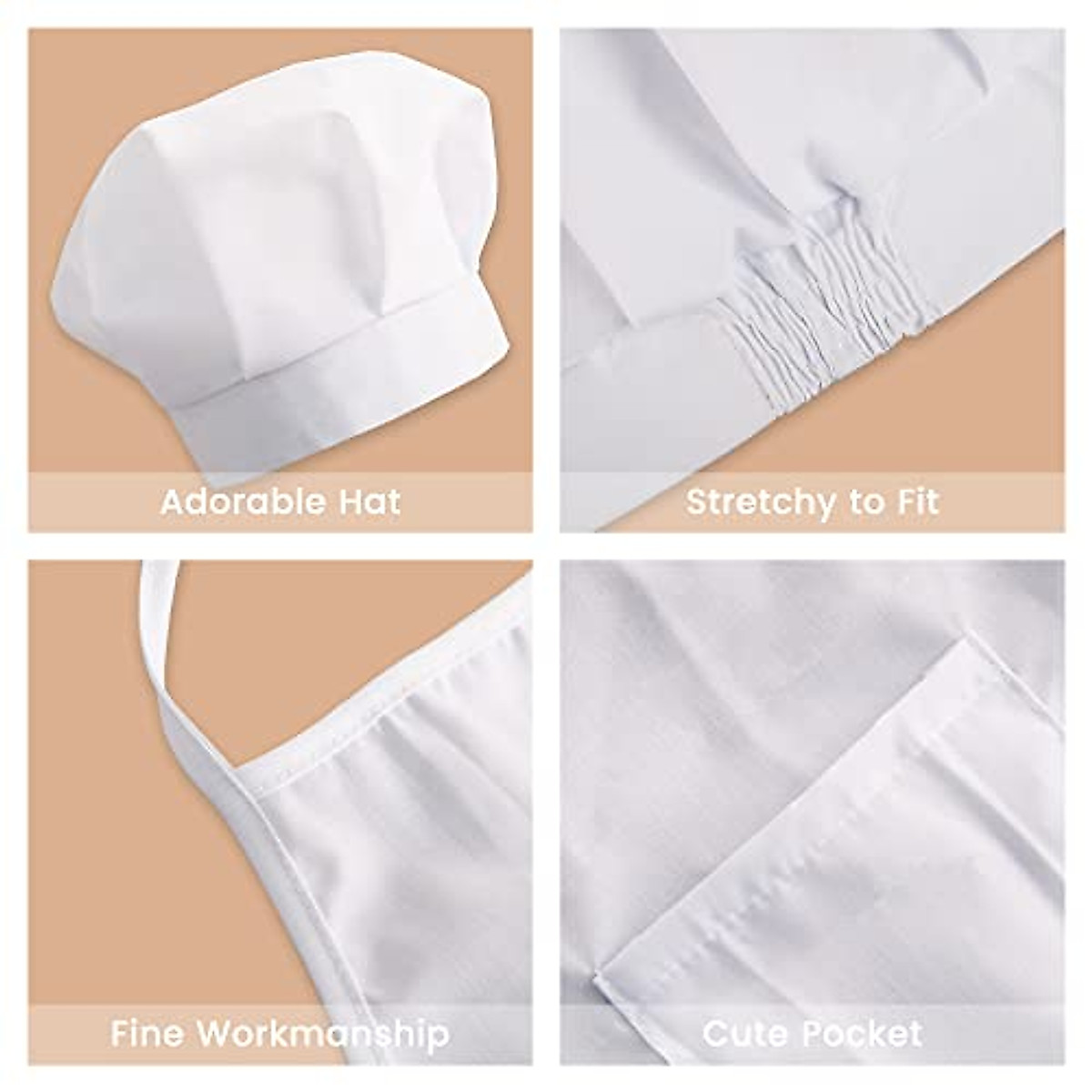 M&G House Newborn Photography Prop Baby Chef Apron Costume Baby Photo Props Baby Bakery Photoshoot Prop Chef Outfit Baby Uniform Chef Apron Hat Photo Props(Regular, Fits 7-18 Months)